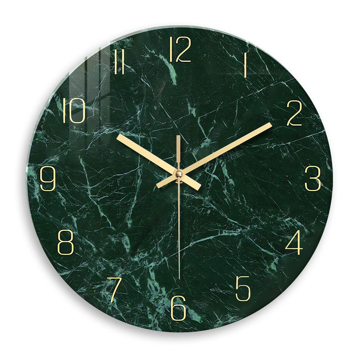 Modèle de texture de marbre vert foncé personnalisé Horloge murale en ...