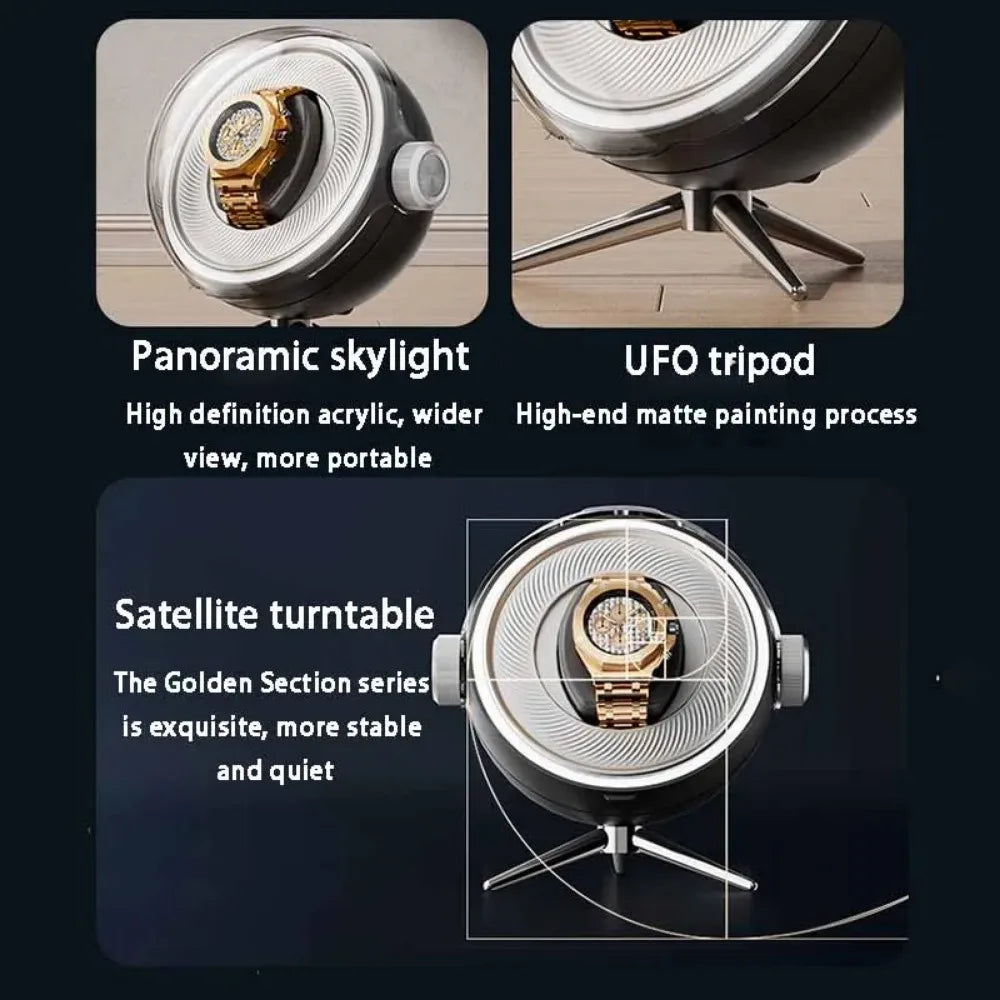 Luxury automatic watch winder with zero magnetism, silent LED watch wi ...